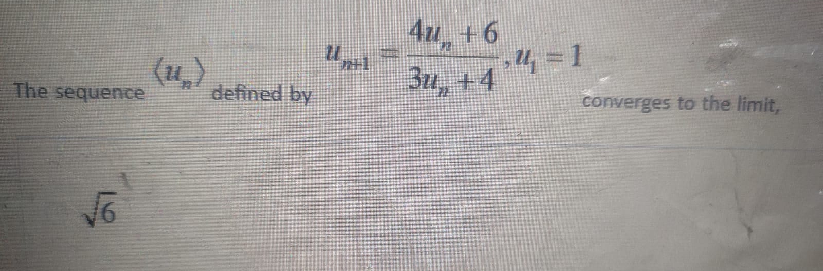 Solved The sequence (:un:) ﻿defined | Chegg.com