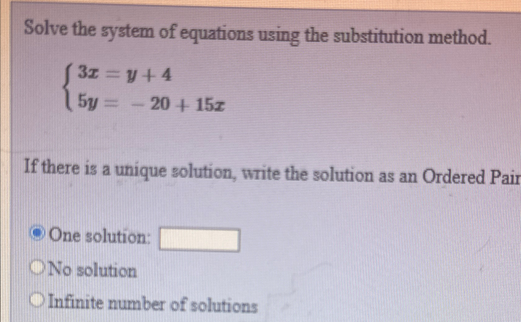 Solved Solve the system of equations using the substitution | Chegg.com