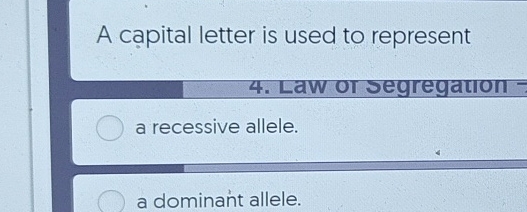 Solved A capital letter is used to representa recessive | Chegg.com