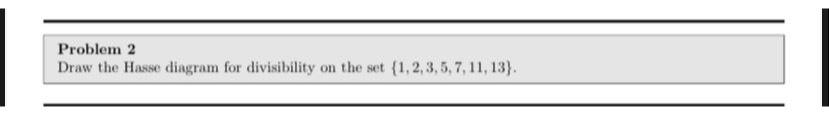Solved Problem 2Draw the Hasse diagram for divisibility on | Chegg.com
