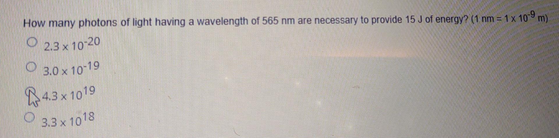 Solved How many photons of light having a wavelength of 565 | Chegg.com