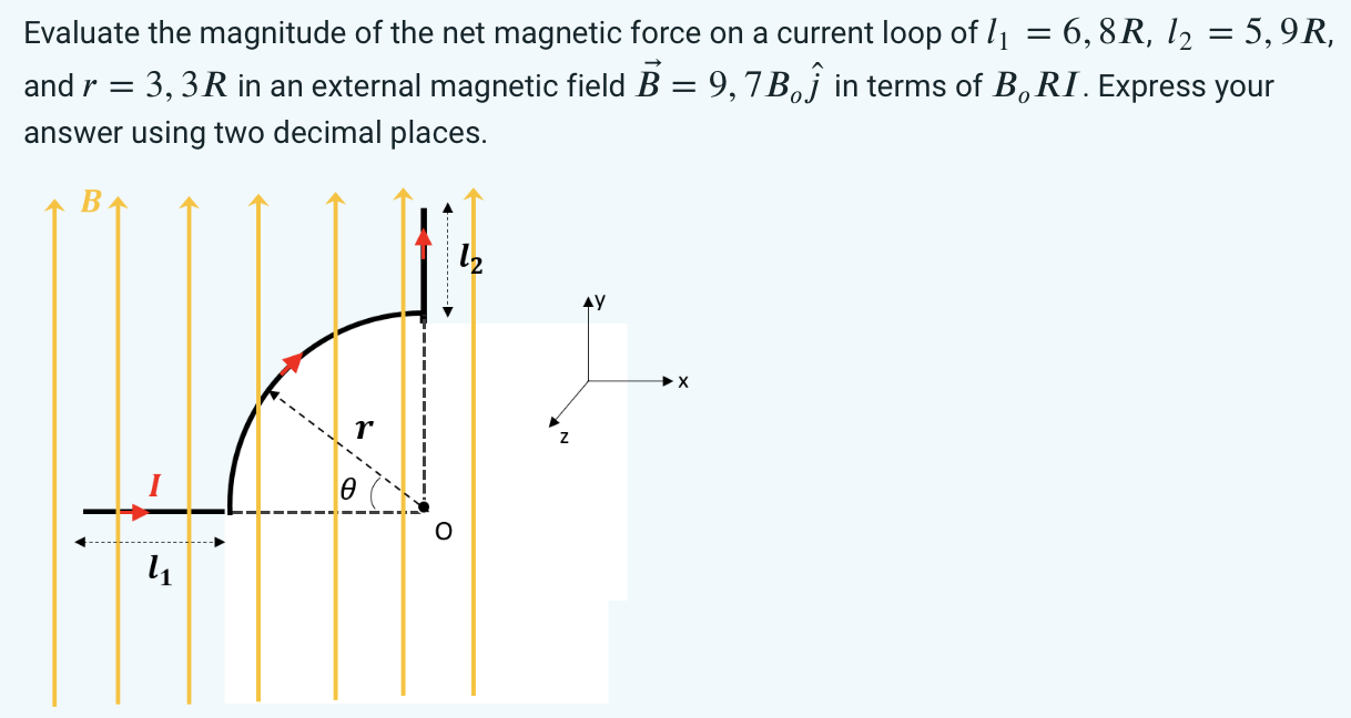 Solved Evaluate the magnitude of the net magnetic force on a | Chegg.com