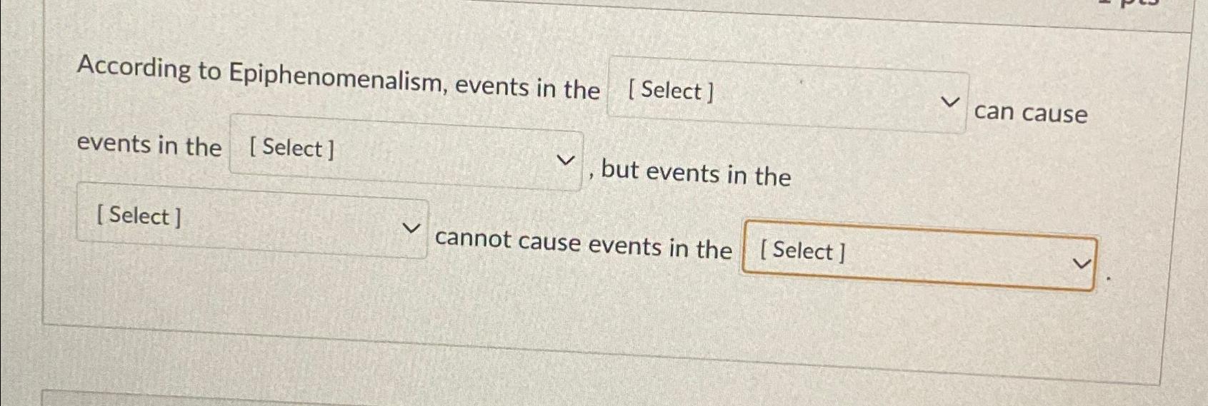 According to Epiphenomenalism, events in the can | Chegg.com