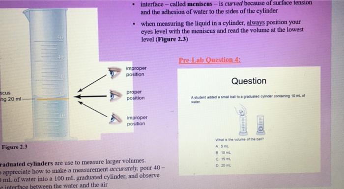 Solved • interface-called meniscus - is curved because of | Chegg.com