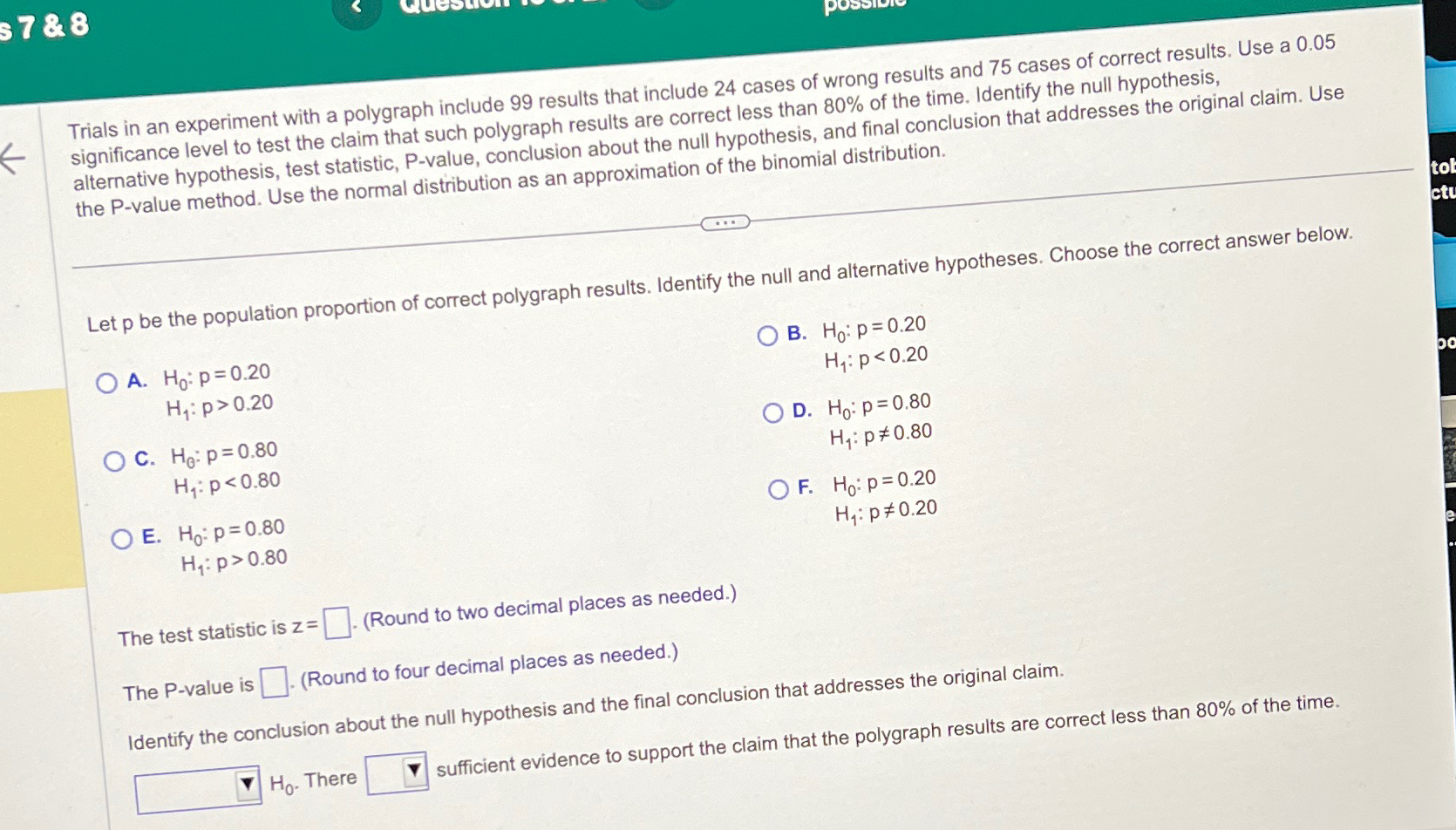 Solved 5788Trials in an experiment with a polygraph include | Chegg.com