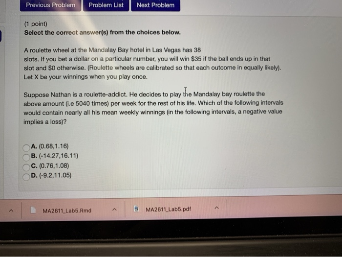 Solved Previous Problem Problem List Next Problem (1 point) | Chegg.com