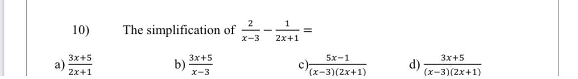 Solved The simplification of 2x-3-12x+1= | Chegg.com