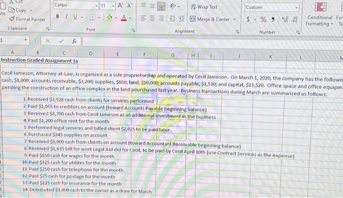 Instructions a) Prepare a tabular analysis of the | Chegg.com