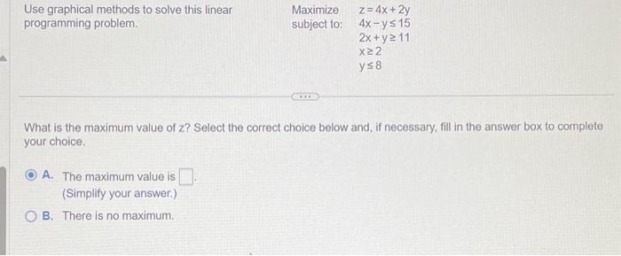 Solved Use graphical methods to solve this linear | Chegg.com