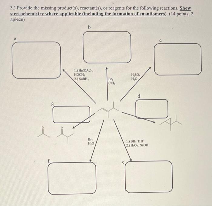Solved Provide the missing products, reactants, or reagents | Chegg.com