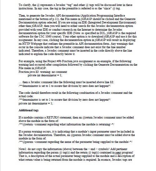 Solved CSC 1060 Computer Science I: Java Objective The | Chegg.com