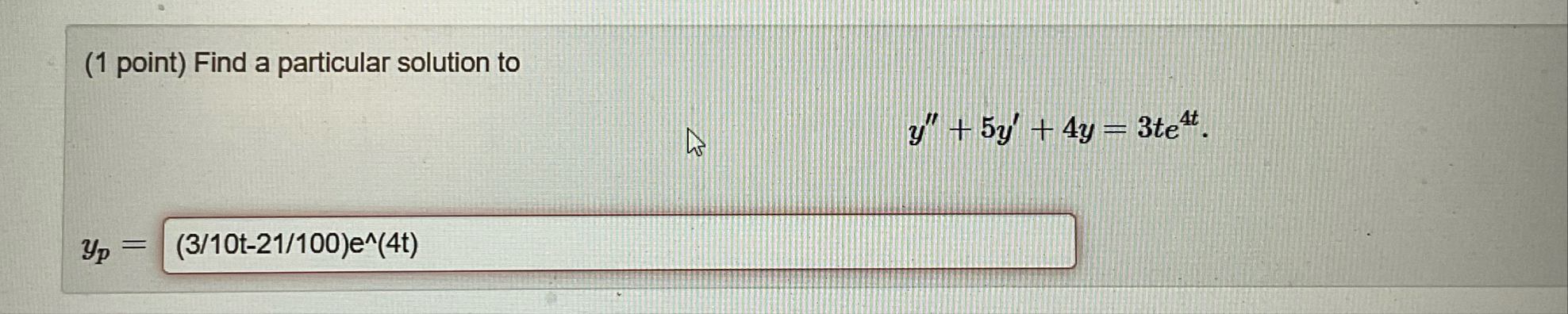 (1 ﻿poirt) ﻿Find a particular solution | Chegg.com