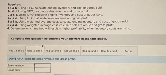 Solved Exercise 6-4 (Algo) Calculate inventory amounts when | Chegg.com