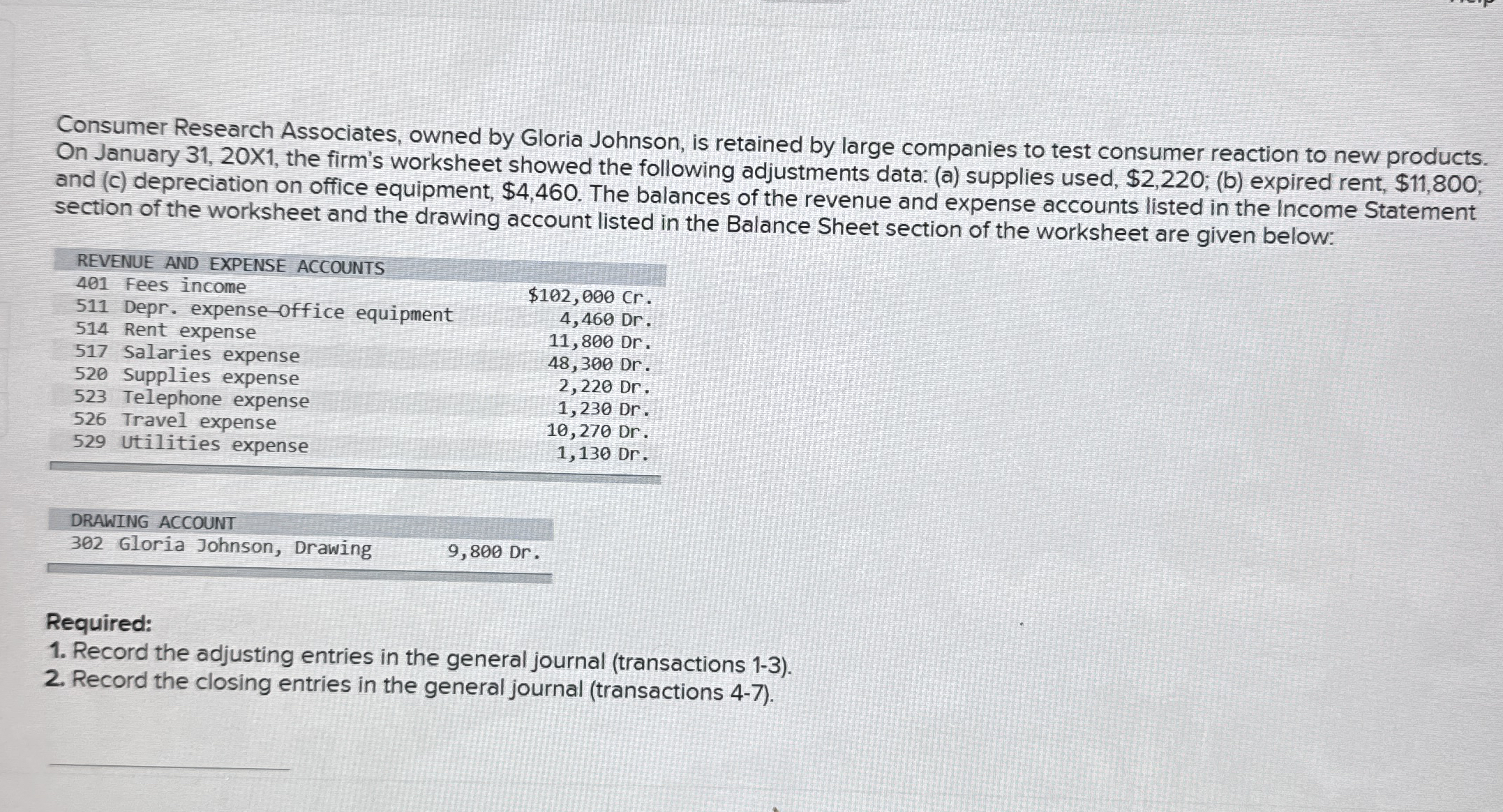 Solved Consumer Research Associates, owned by Gloria | Chegg.com