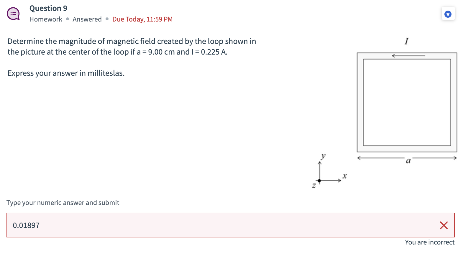 Solved Question 9Determine the magnitude of magnetic field | Chegg.com