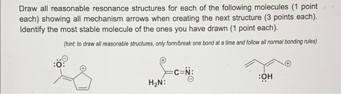 Solved Draw all reasonable resonance structures for each of | Chegg.com