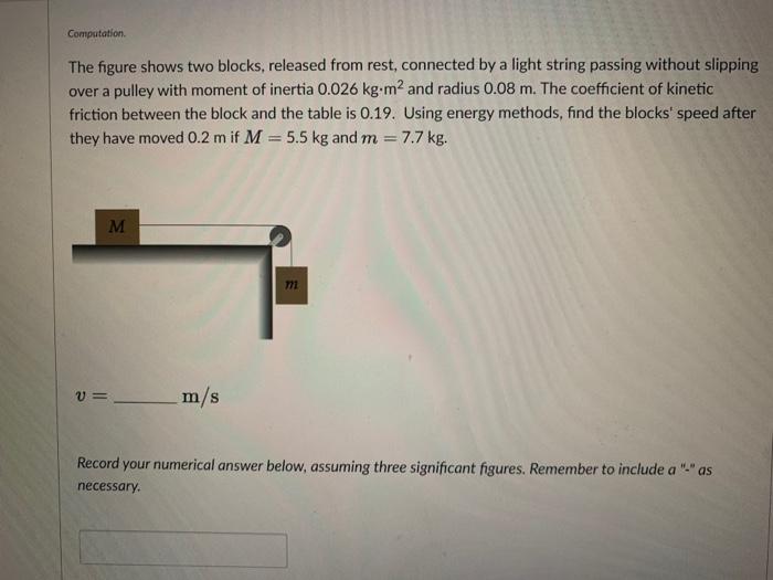 Solved The figure shows two blocks, released from rest, | Chegg.com