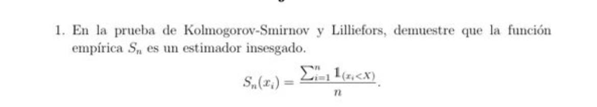 Solved En la prueba de Kolmogorov-Smirnov y Lilliefors, | Chegg.com