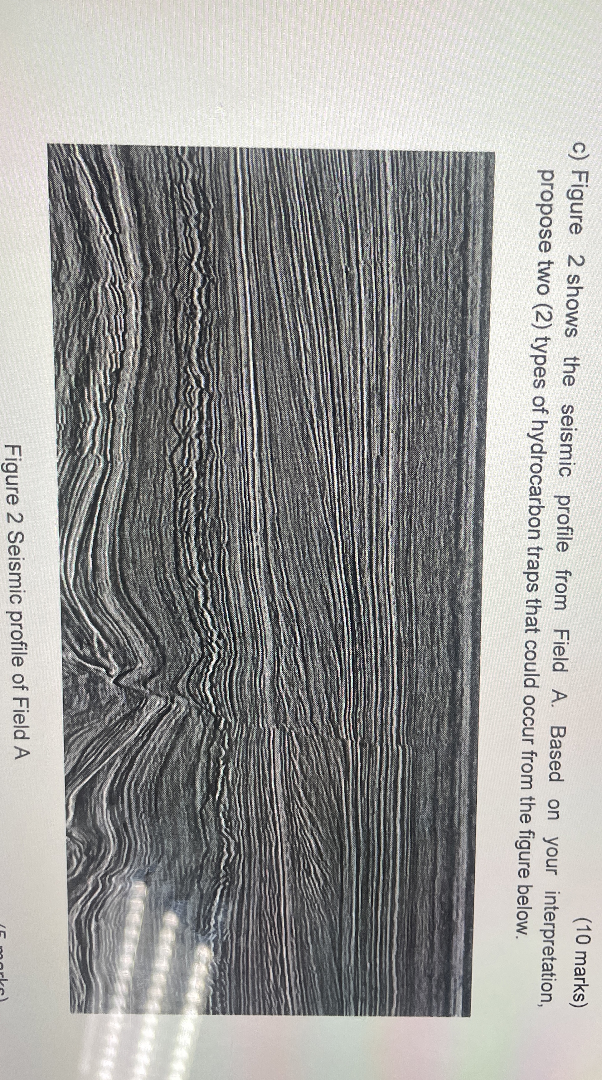 [Solved]: (10 marks) c) Figure 2 shows the seismic profile f