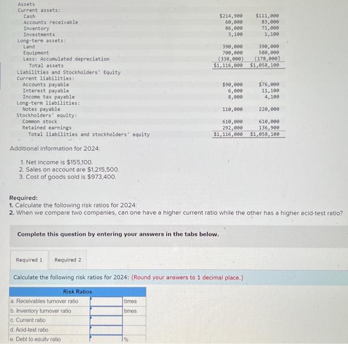 Solved Required: 1. Calculate the following risk ratios for | Chegg.com Solved Required: 1. Calculate the following risk ratios for | Chegg.com