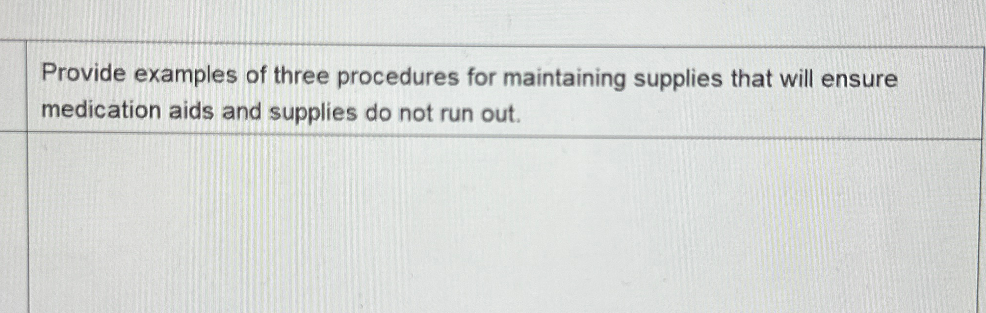 Solved Provide examples of three procedures for maintaining | Chegg.com