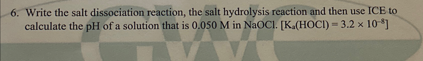 Solved Write the salt dissociation reaction, the salt | Chegg.com