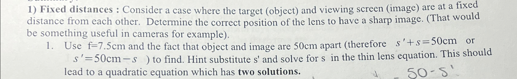 Solved Fixed distances: Consider a case where the target | Chegg.com