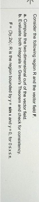 Solved Consider the following region \\( R \\) and the | Chegg.com