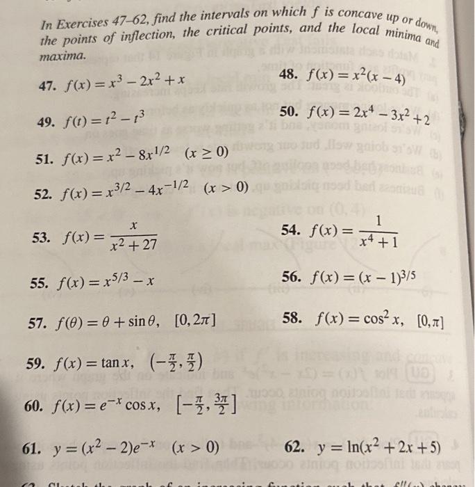 Solved In Exercises 47-62, find the intervals on which f is | Chegg.com