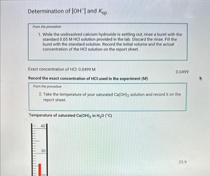 Solved Report - Determination of Solubility Product Constant | Chegg.com