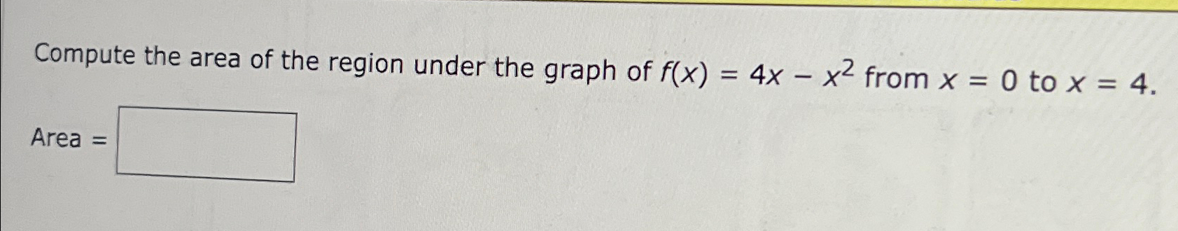 Solved Compute the area of the region under the graph of | Chegg.com