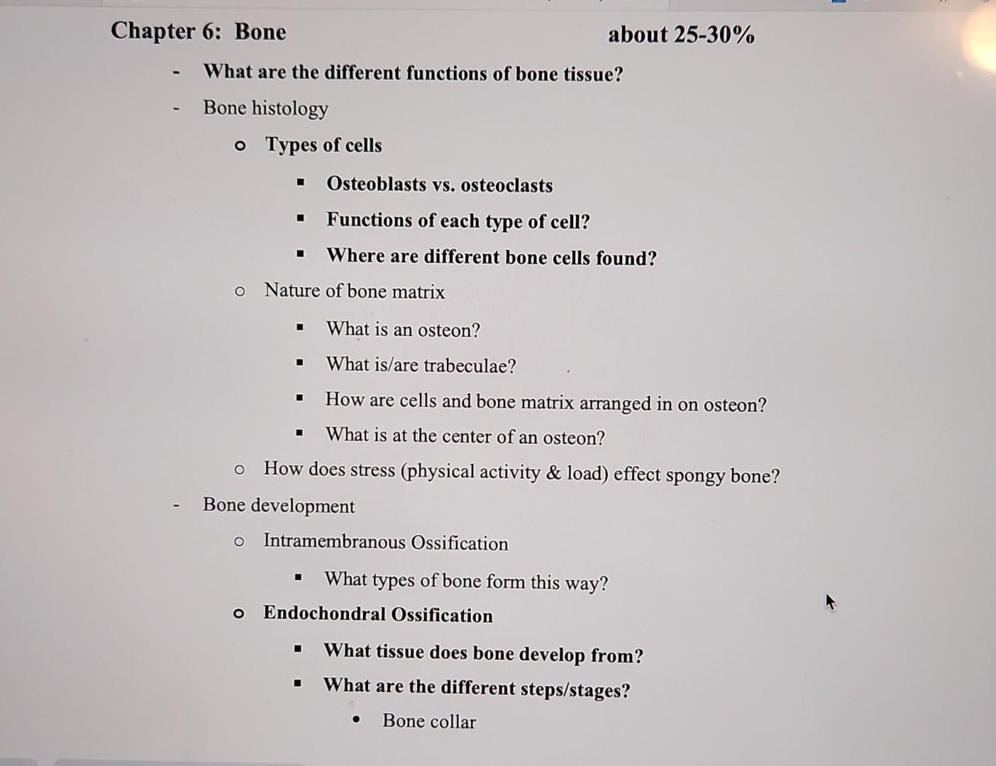 Solved What are the different functions of bone tissue? Bone | Chegg.com