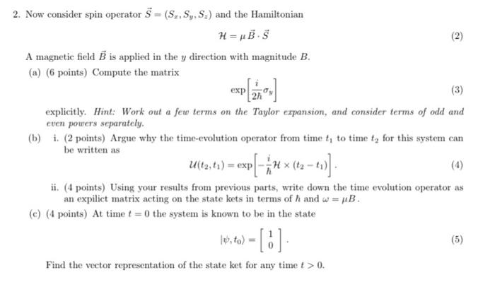 Solved Consider the quantum states of Sy, ie the spin | Chegg.com