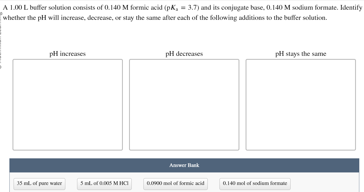 Solved A 1.00L ﻿buffer solution consists of 0.140M ﻿formic | Chegg.com