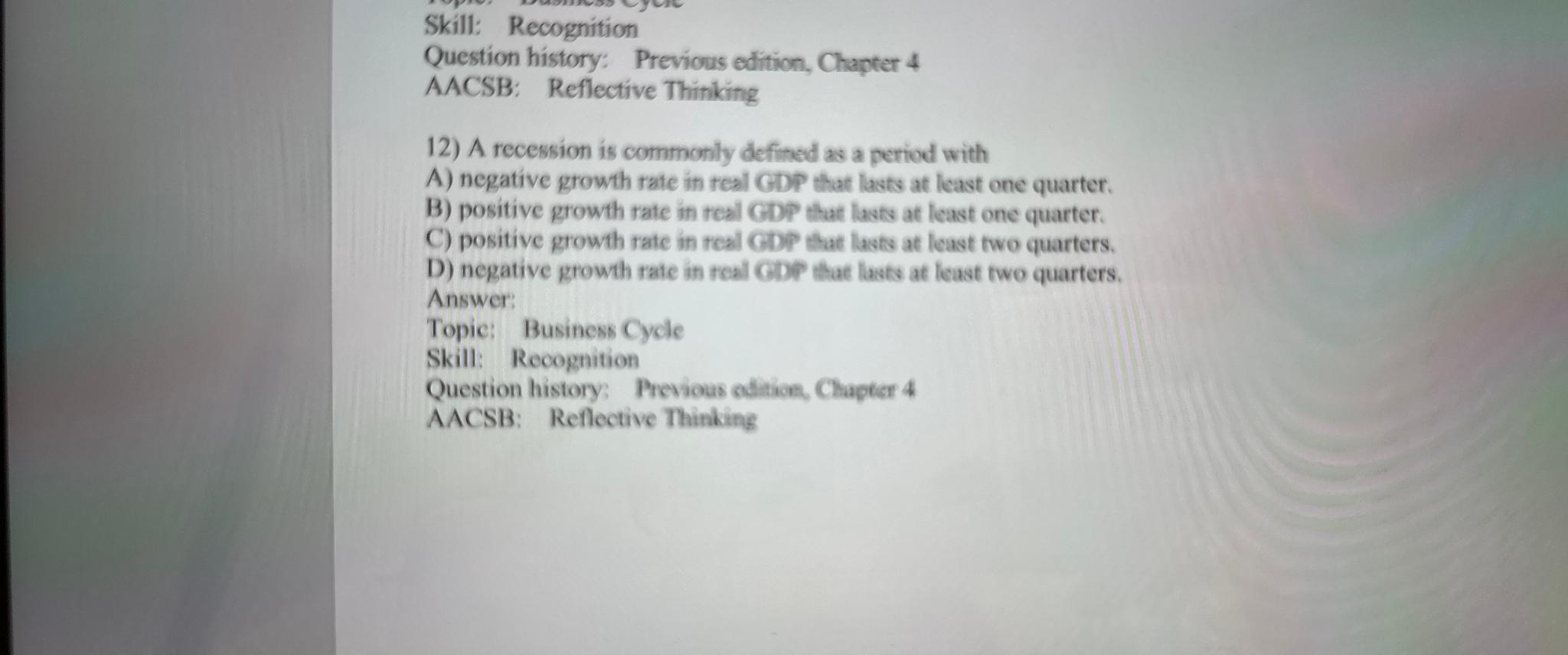 Solved Skill: RecognitionQuestion history: Previous edition, | Chegg.com