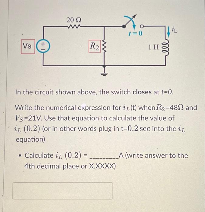 Solved In the circuit shown above, the switch closes at t=0. | Chegg.com