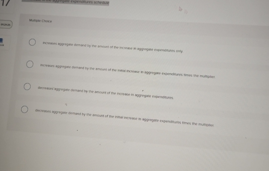 Solved Muluple ChokeIncreases aggregate demand by the amount | Chegg.com