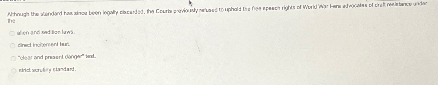 Solved Although the standard has since been legally | Chegg.com