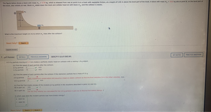 Solved The figure below shows a block with mass m, -4.70 kg, | Chegg.com