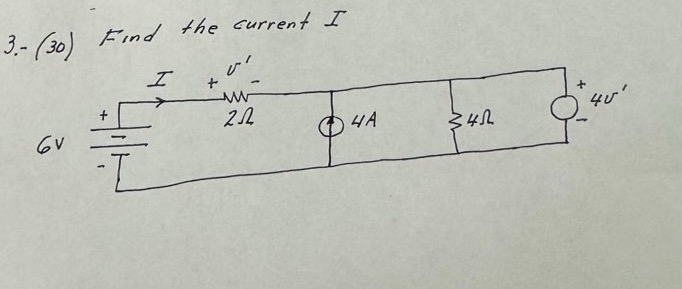 Solved 1-(30) ﻿For the given circuit find the value of | Chegg.com