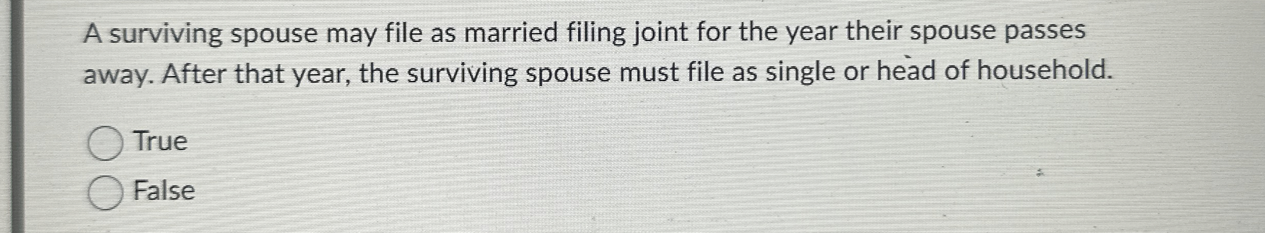 Solved A surviving spouse may file as married filing joint | Chegg.com