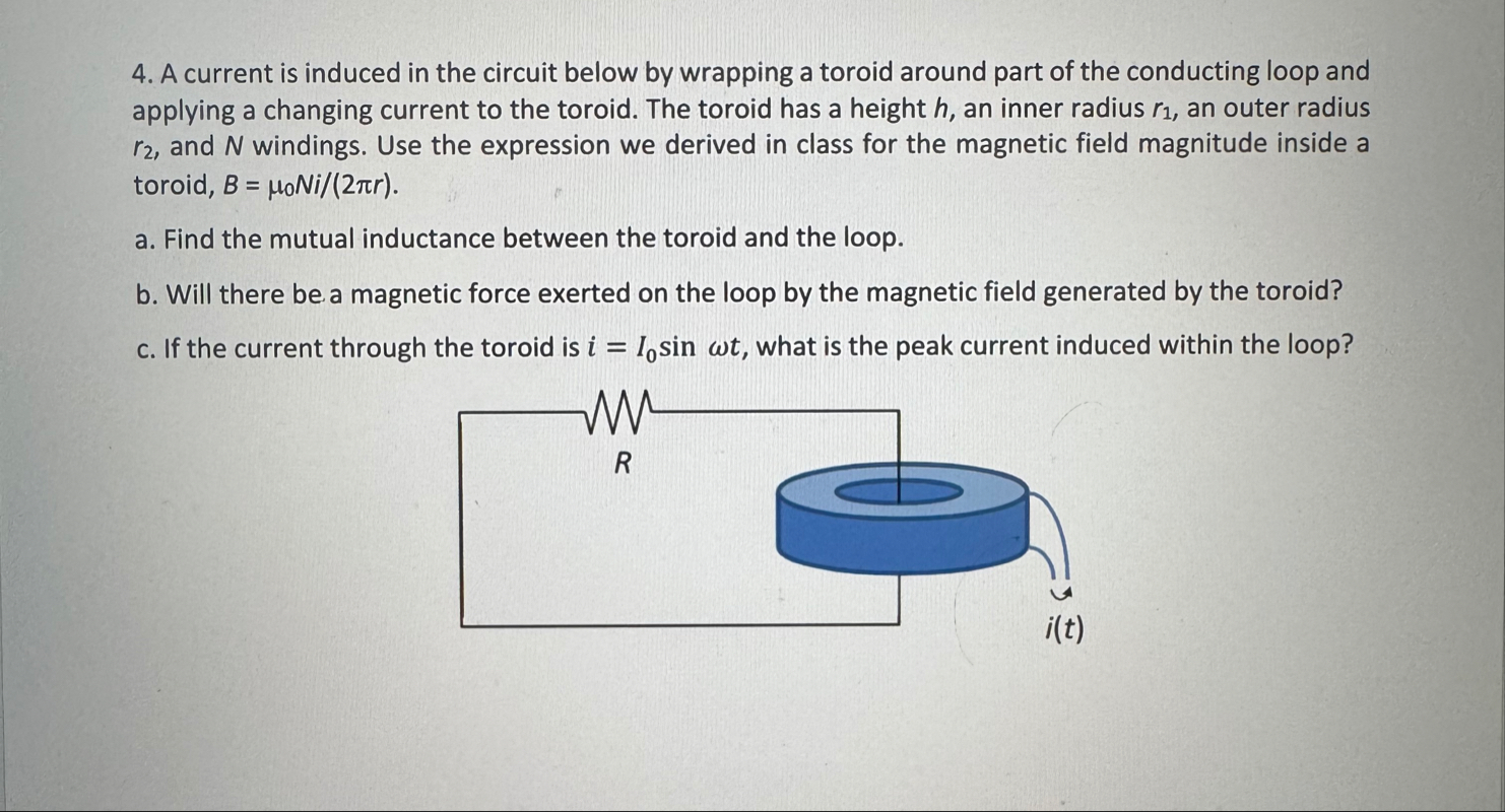 Solved A current is induced in the circuit below by wrapping | Chegg.com