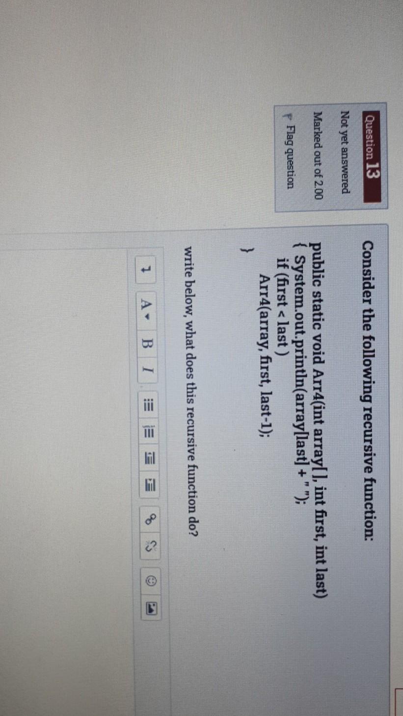 Solved Question 13 Consider the following recursive | Chegg.com