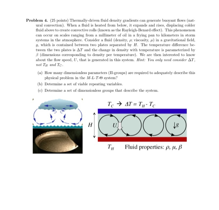 Solved Problem 4. (25 points) Thermally-driven fluid density | Chegg.com