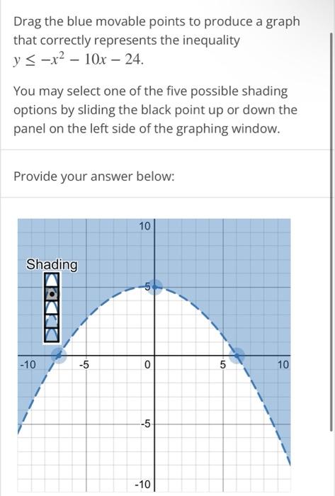 Solved Drag the blue movable points to produce a graph that | Chegg.com