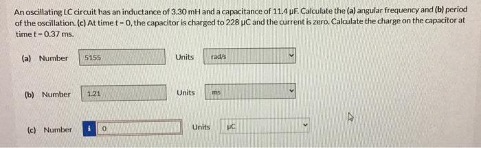 Solved An oscillating LC circuit has an inductance of 3.30 | Chegg.com