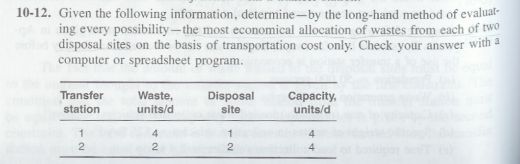 Solved 10-12. ﻿Given the following information, determine-by | Chegg.com
