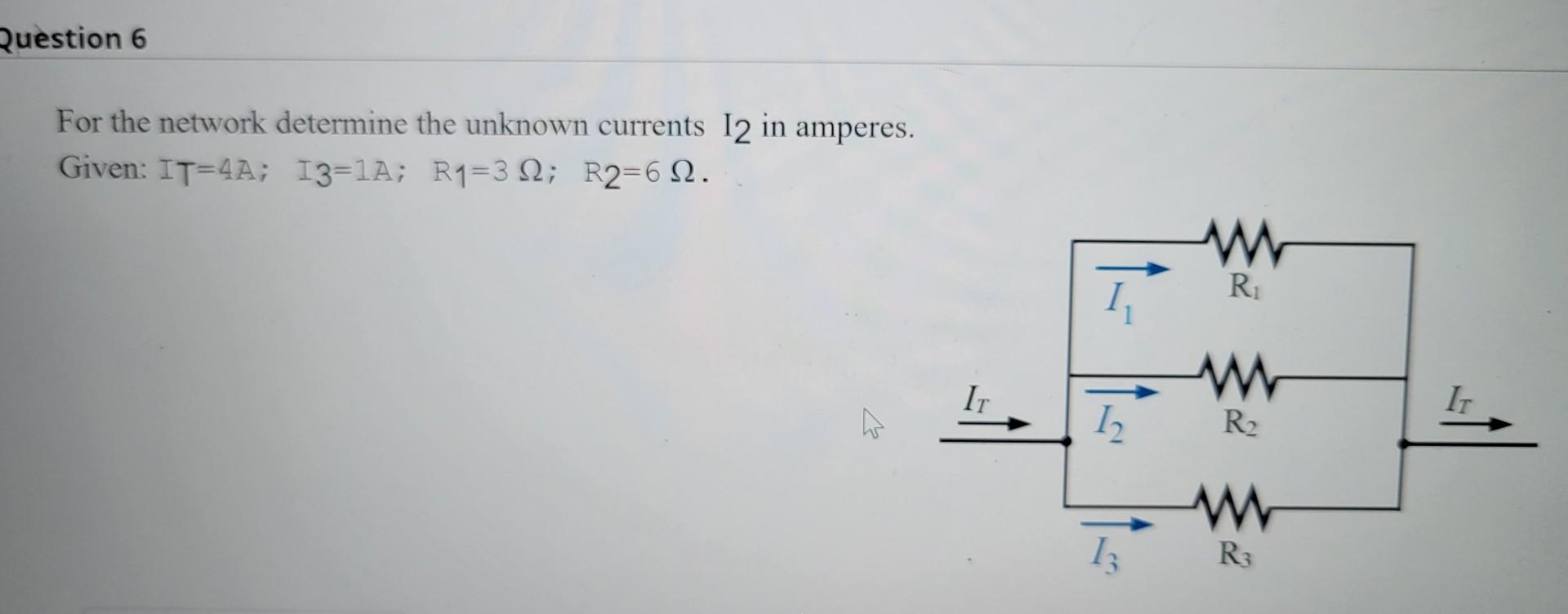Solved For the network determine the unknown currents I2 in | Chegg.com