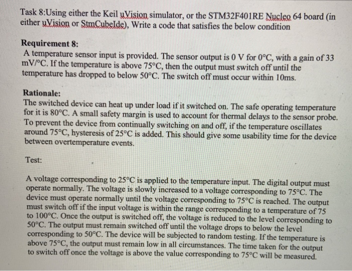 Task 8:Using either the Keil uVision simulator, or | Chegg.com