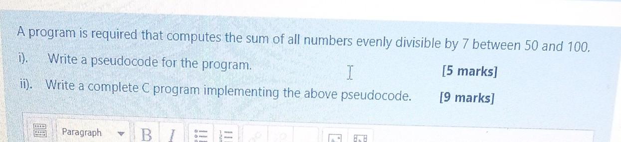 Solved A program is required that computes the sum of all | Chegg.com